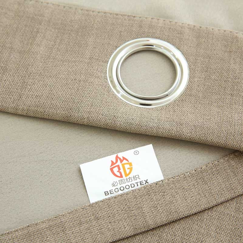 Inherent Flame Retardant Linen Curtains 3 Pass Blackout Curtain ...